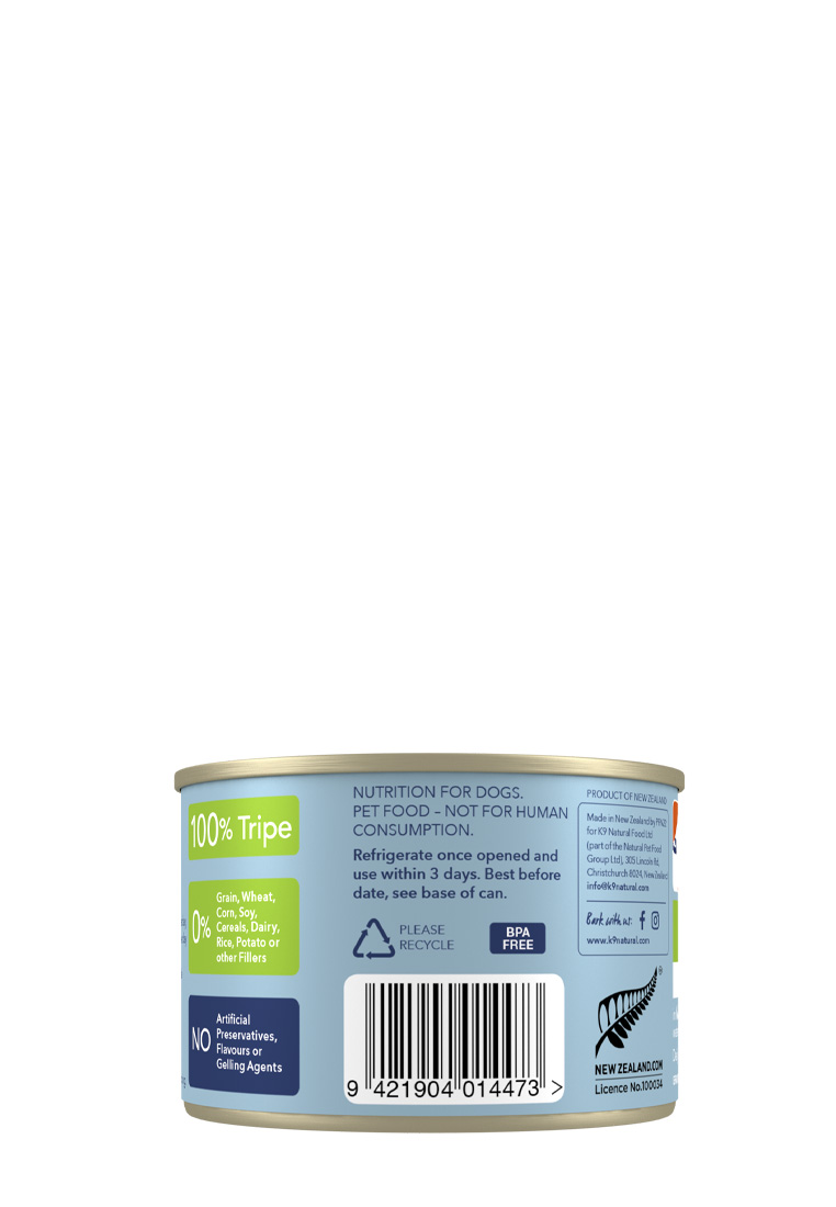 K9 Natural Lamb Tripe Booster Canned food for Dogs (2 Sizes) | PetMall ...