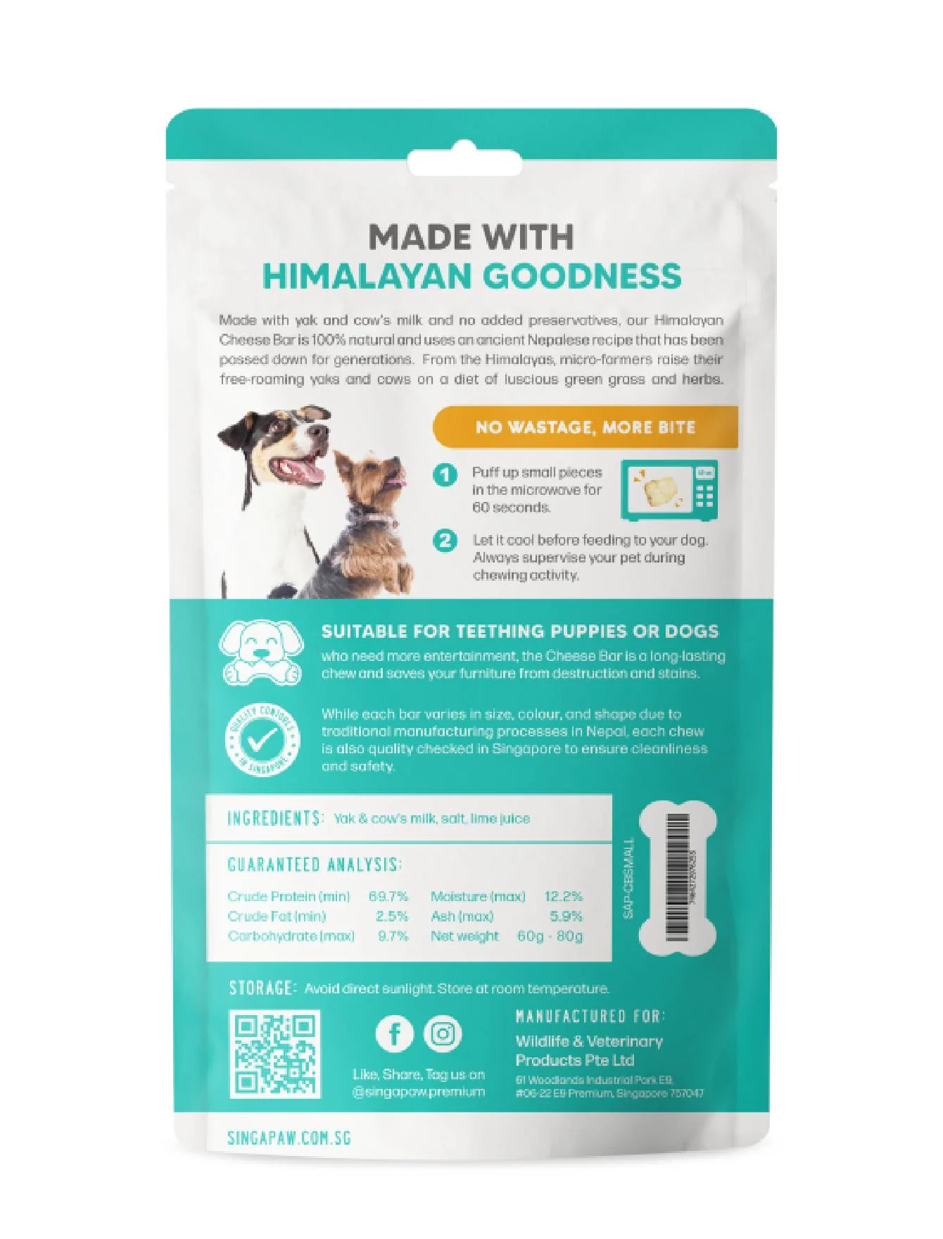 Singapaw Himalayan Yak Cheese Bar Dog Treat (3 Sizes) | PetMall Singapore